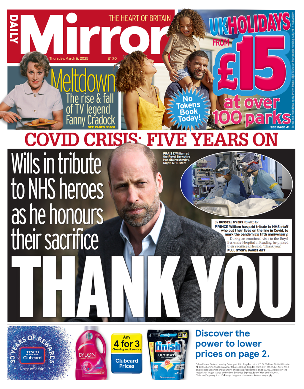 Newspaper Front Cover Tuesday's National Newspaper Front Pages | UK